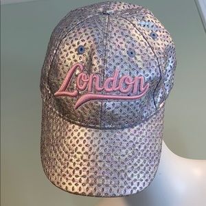 Accessories | London Embroidered Silver Sparkle Cap Baseball Hat | Poshmark